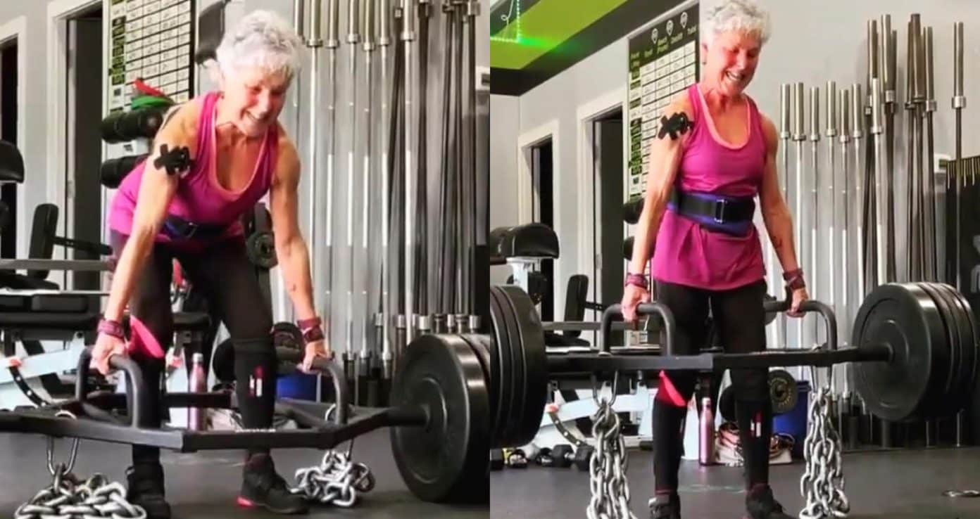 73-Year-Old Mary Duffy Deadlifts 250 Pounds With 50-Pound Chains ...