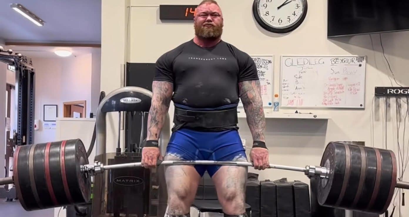 Hafthor Bjornsson Prepares For Elephant Bar Deadlift Challenge With 1 ...