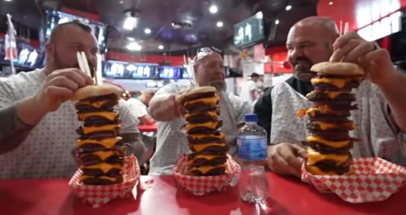 Eddie Hall Takes On Massive 22,000-Calorie Burger Challenge With Brian ...
