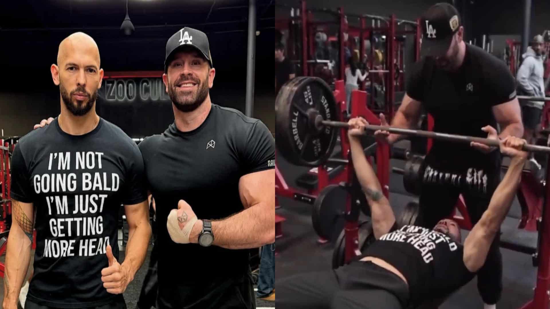 Andrew Tate Hits 315-Pound Bench Press In Challenge With Bradley Martyn